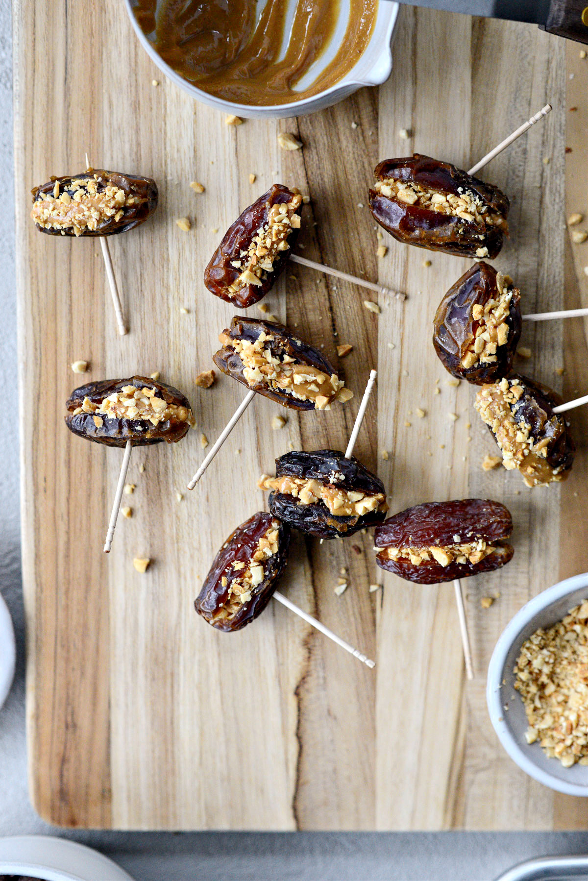Salted Snickers Stuffed Dates - Simply Scratch