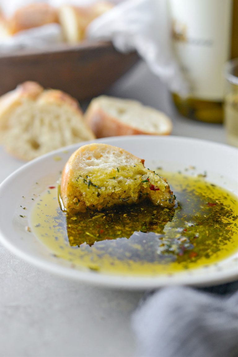 Garlic Herb Olive Oil Bread Dip - Simply Scratch