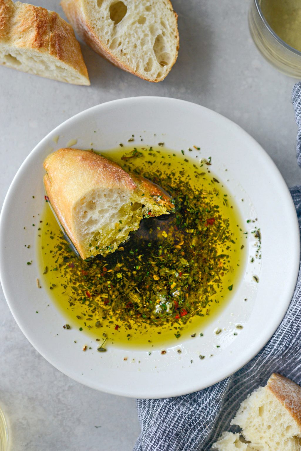 Garlic Herb Olive Oil Bread Dip - Simply Scratch