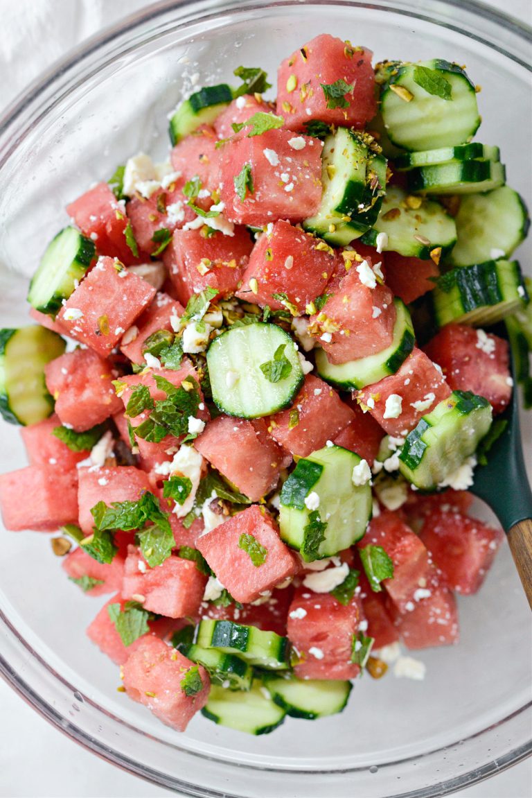 Cucumber Watermelon Feta Salad - Simply Scratch