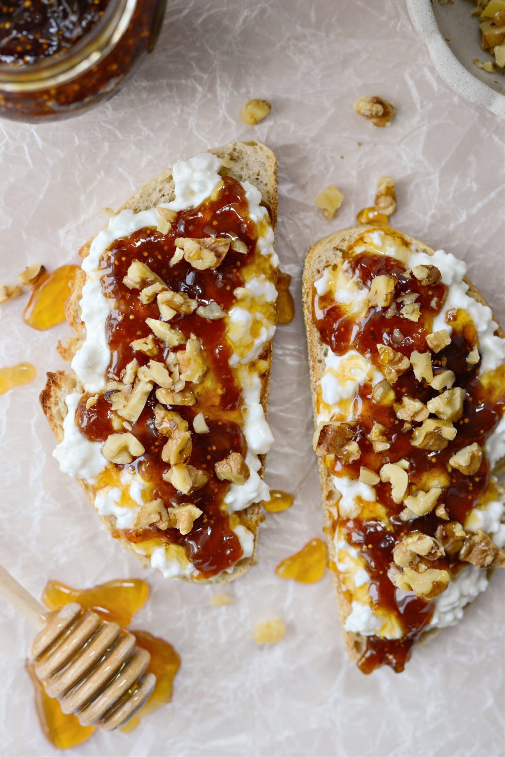 Honey Fig Jam & Cottage Cheese Toast - Simply Scratch
