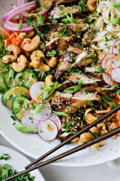 Grilled Sesame Chicken Noodle Bowls - Simply Scratch