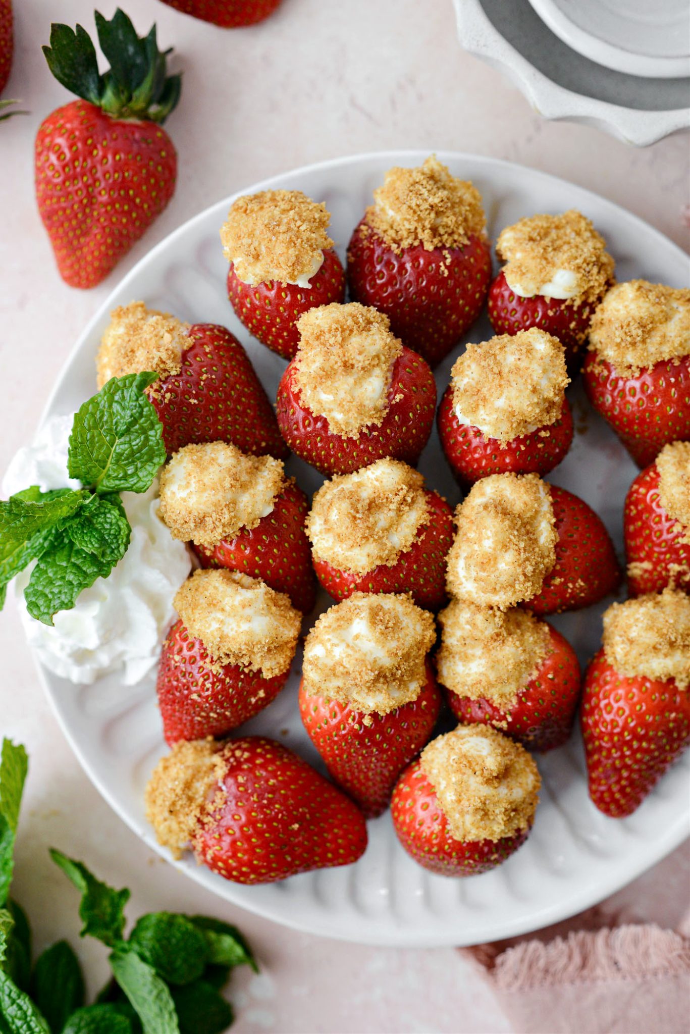 Cheesecake Filled Strawberries - Simply Scratch