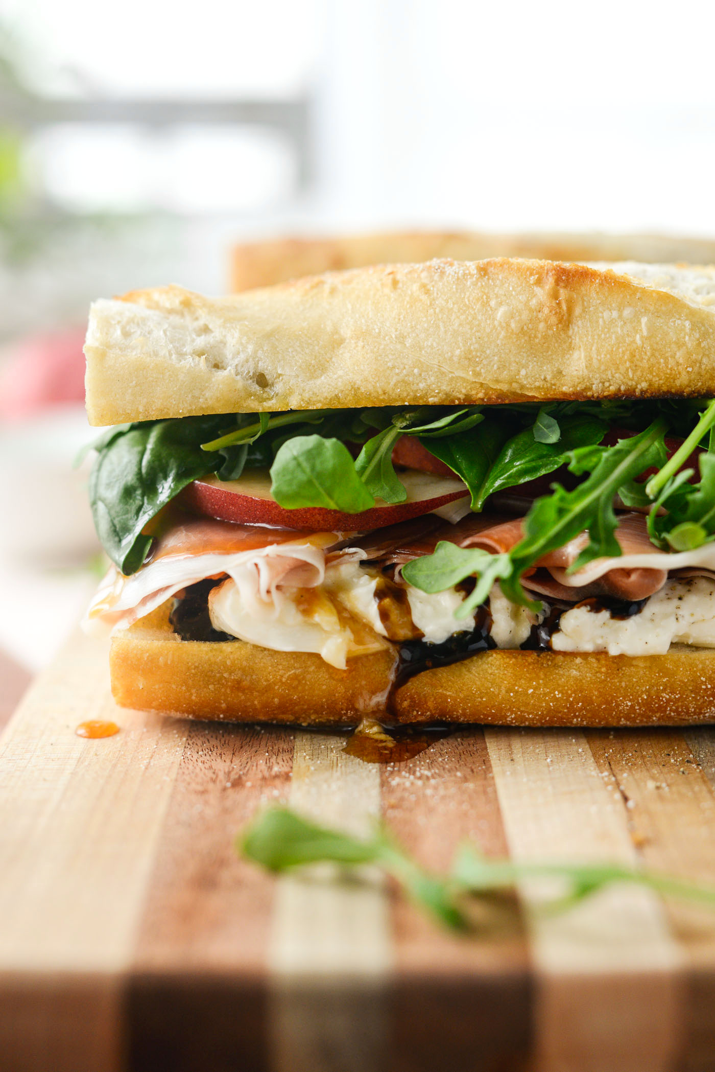 Peach Prosciutto and Burrata Sandwich - Simply Scratch