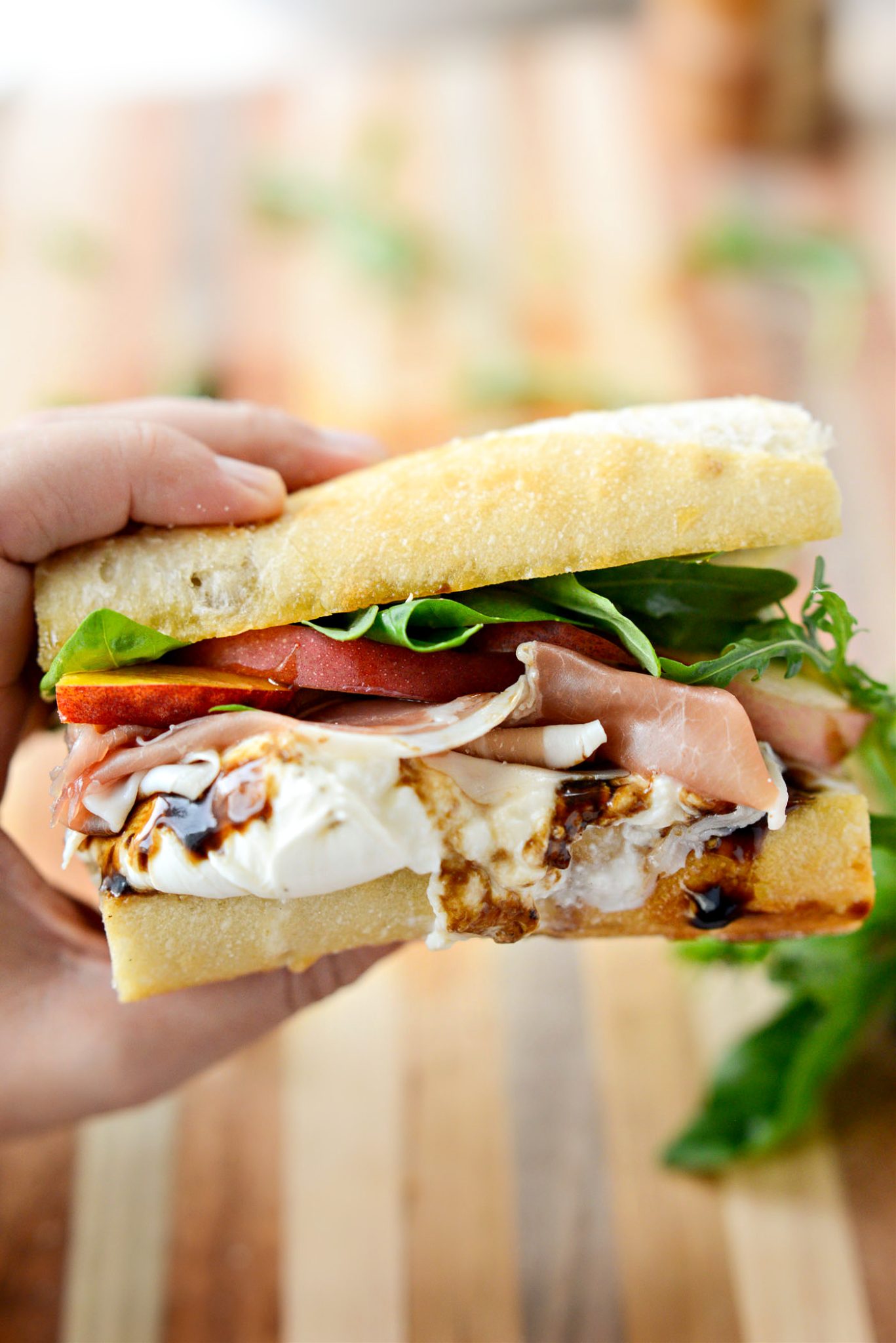 Peach Prosciutto and Burrata Sandwich - Simply Scratch