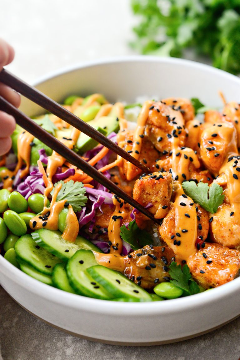 Bang Bang Salmon Rice Bowls - Simply Scratch