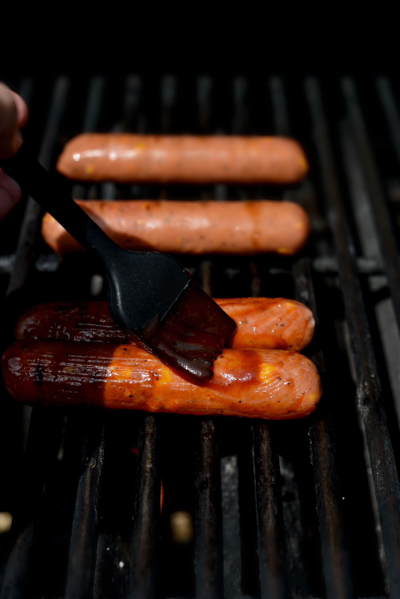 Grilled BBQ Sauce Chicken Brats - Simply Scratch