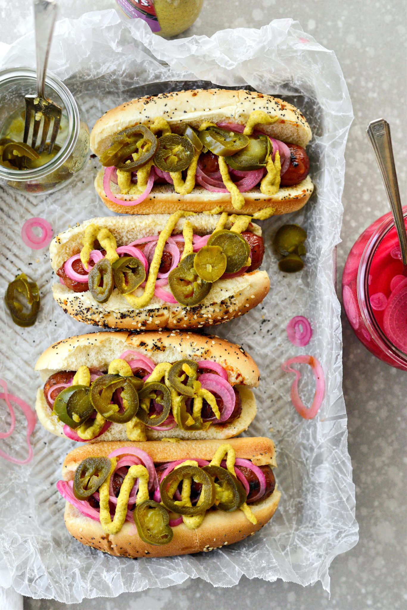 Grilled BBQ Sauce Chicken Brats - Simply Scratch