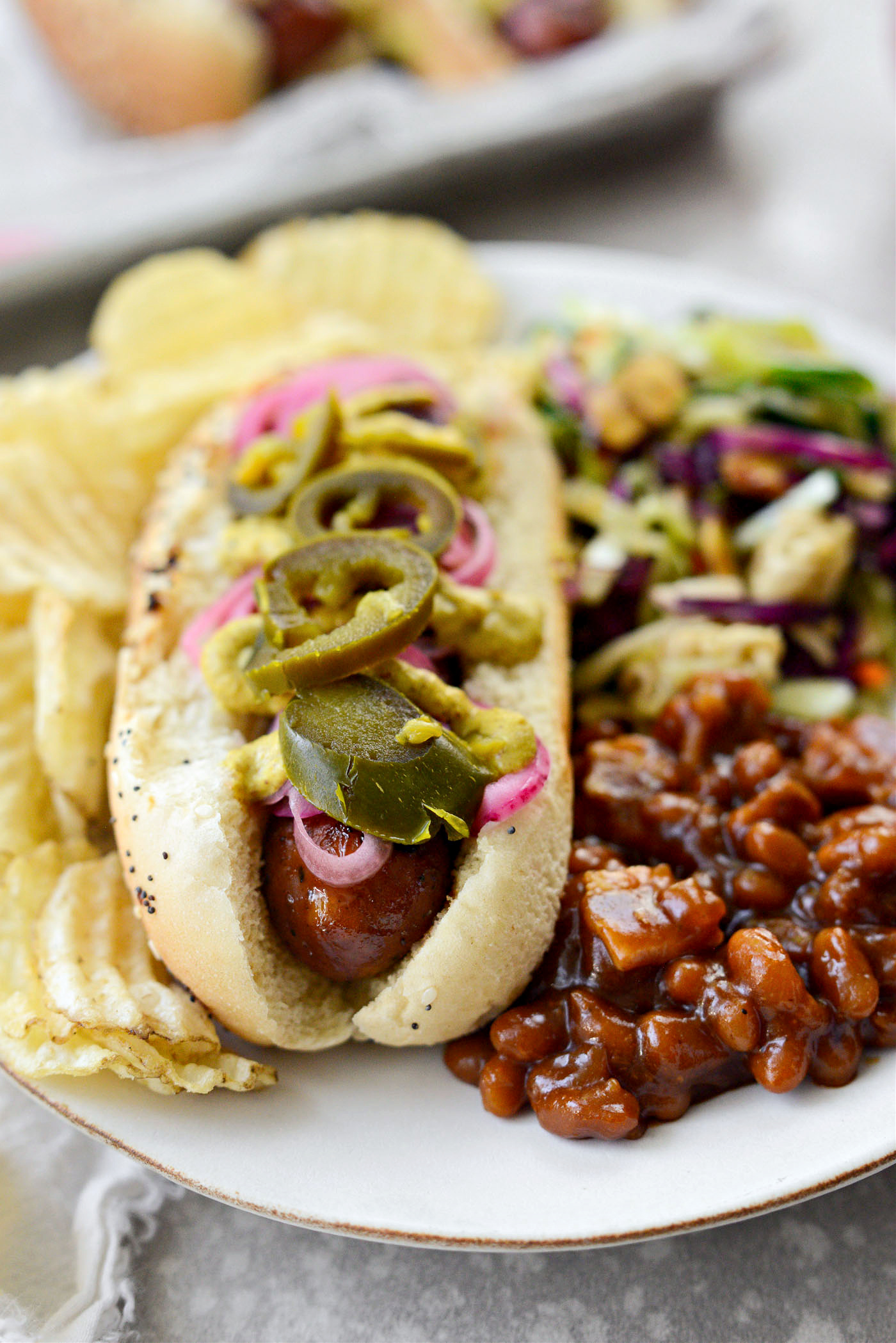 Grilled BBQ Sauce Chicken Brats - Simply Scratch