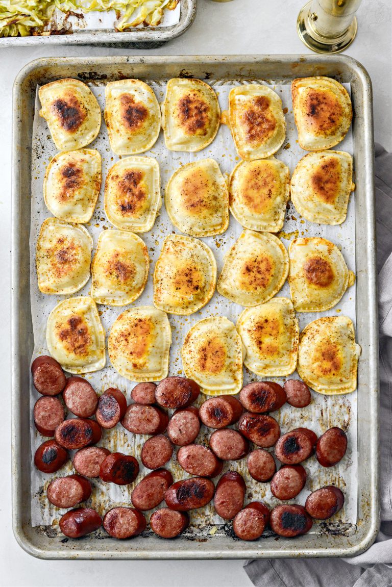 Sheet Pan Pierogies and Kielbasa - Simply Scratch