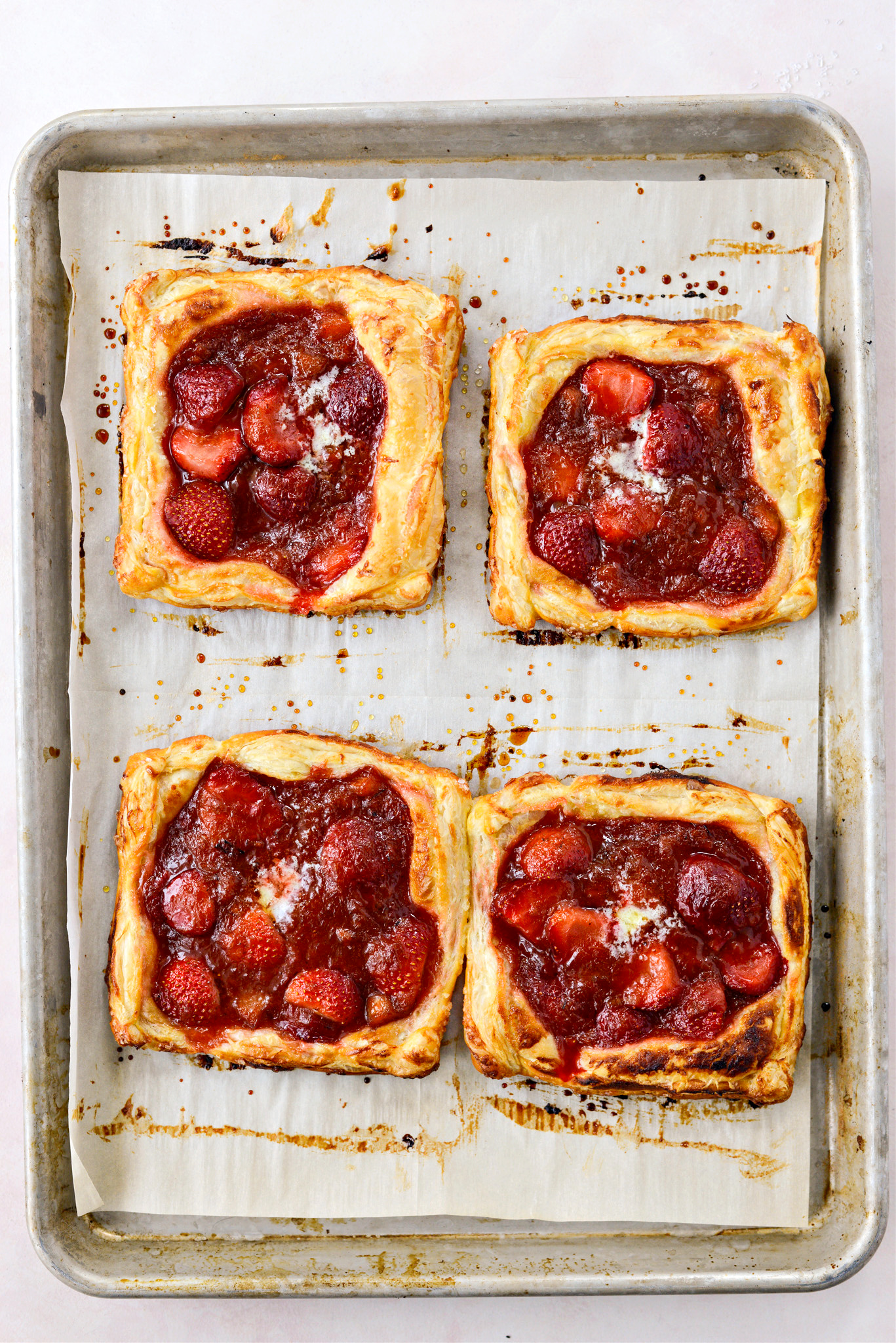 Strawberry Rhubarb Pastry Pies - Simply Scratch