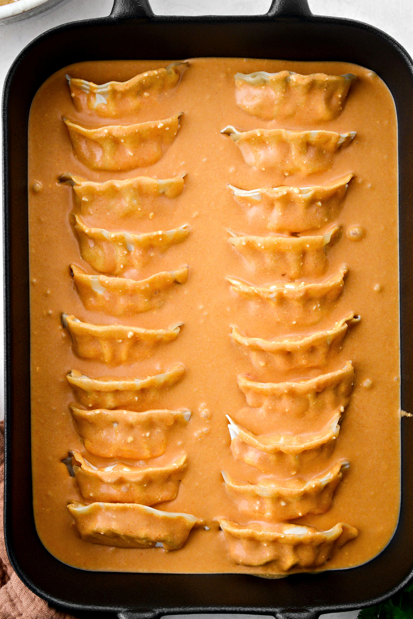 Easy One Pan Baked Dumplings - Simply Scratch